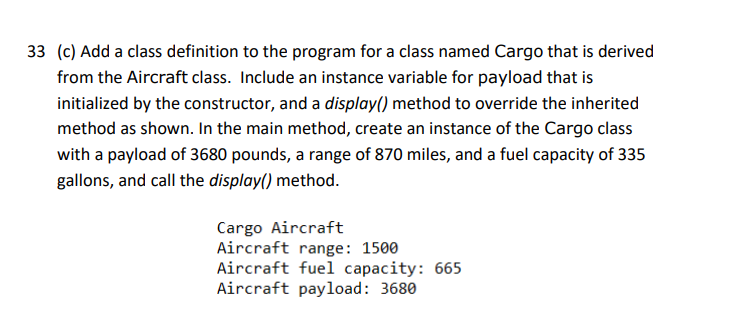 Solved 33. (a) Create a program with the class definition | Chegg.com