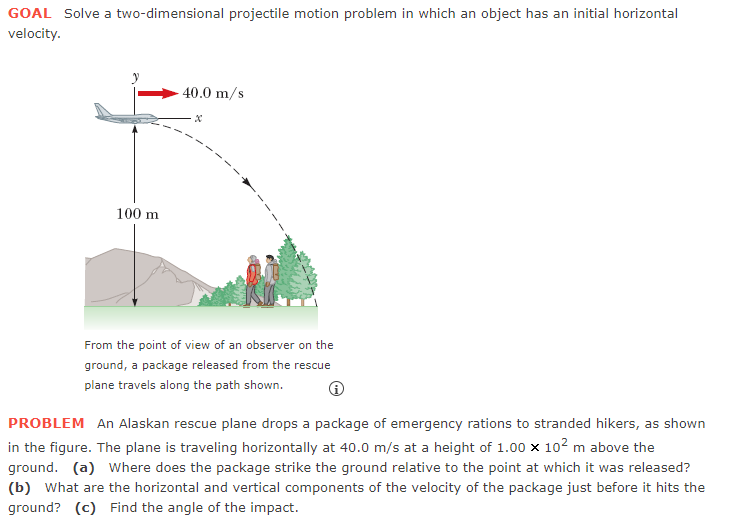 GOAL Solve a two-dimensional projectile motion | Chegg.com