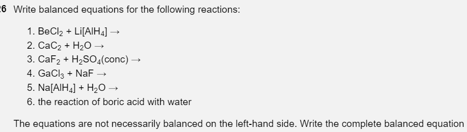 Solved 6 Write Balanced Equations For The Following