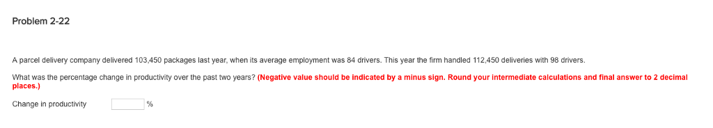 Solved Problem 2-22 A parcel delivery company delivered | Chegg.com