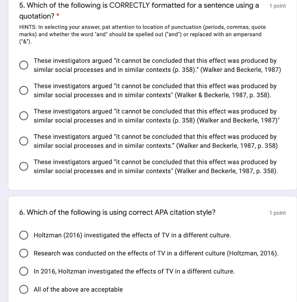 Solved 1 point 5. Which of the following is CORRECTLY | Chegg.com