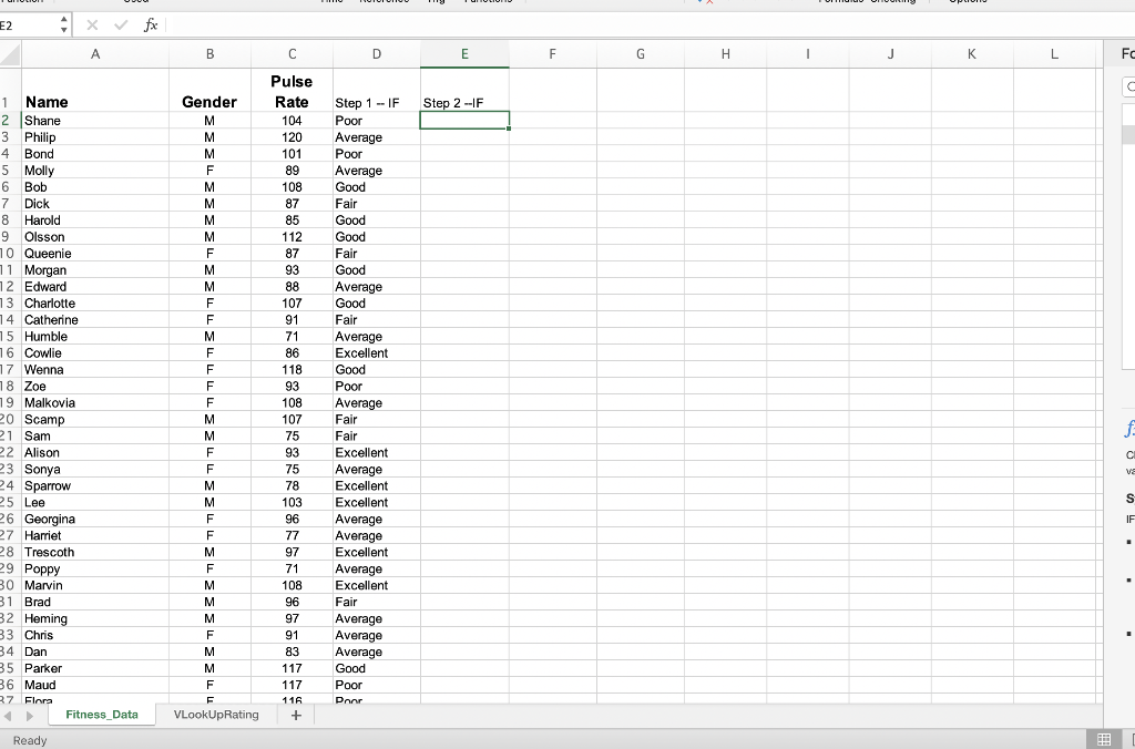 Solved PULSE RATE fitness | Chegg.com