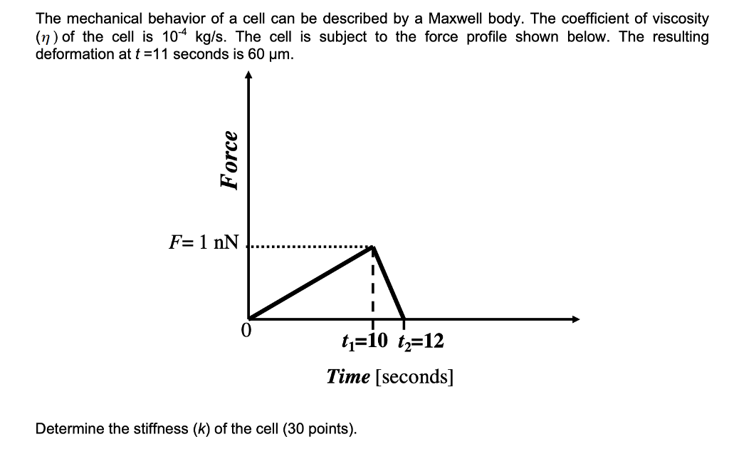 Solved The mechanical behavior of a cell can be described by | Chegg.com