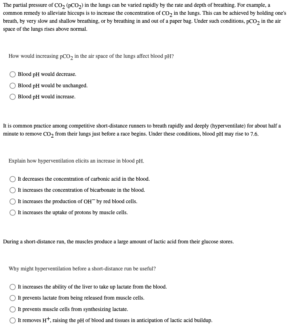 Solved The partial pressure of CO2 (PCO2) in the lungs can | Chegg.com