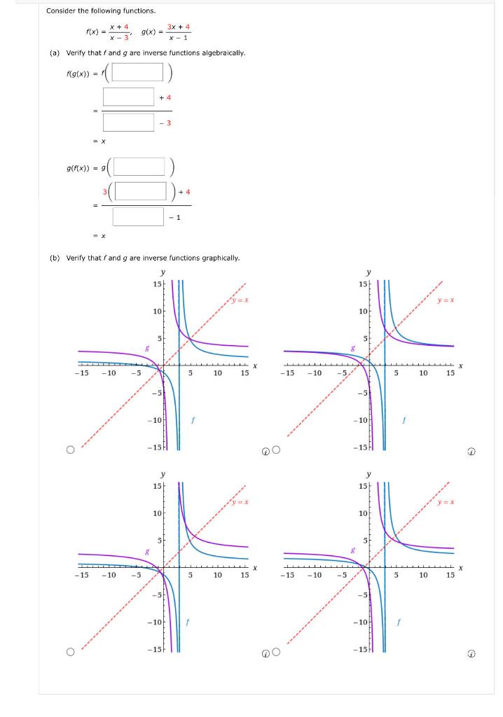 Solved Consider the following functions. | Chegg.com