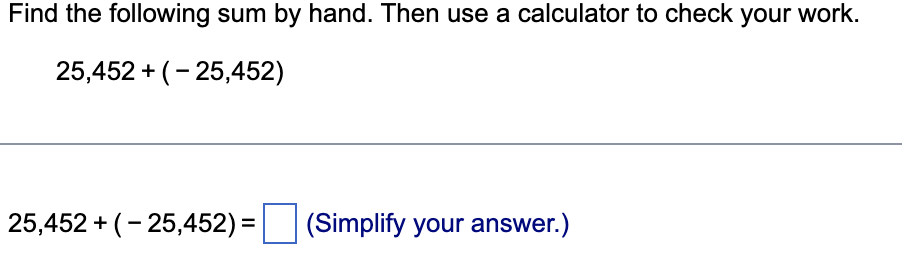 Solved Find the following sum by hand. Then use a calculator | Chegg.com