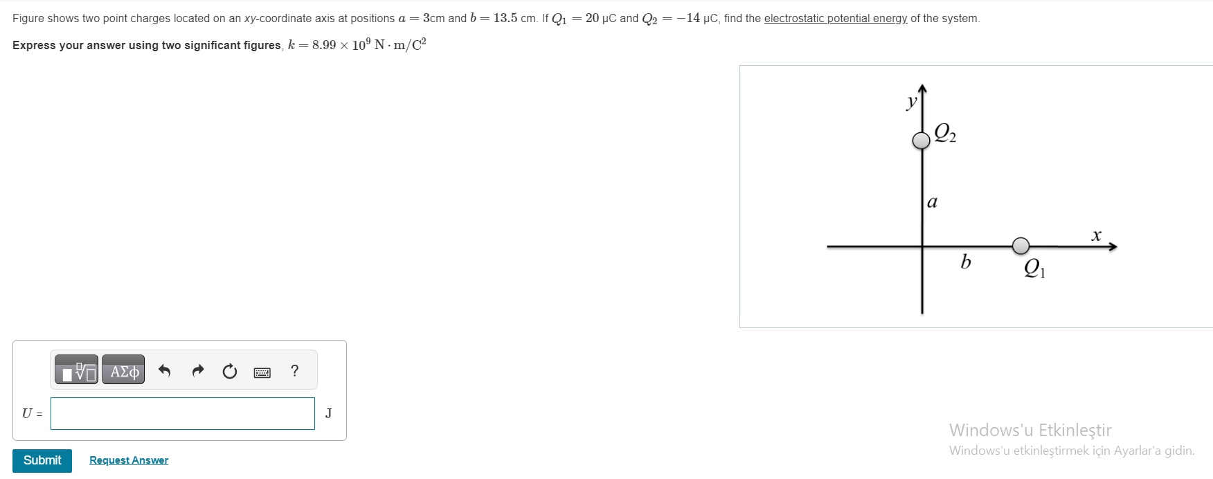 Solved Figure shows two point charges located on an | Chegg.com