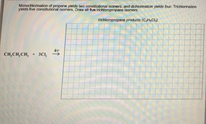 Solved Monochlorination of propane yields two constitutional | Chegg.com