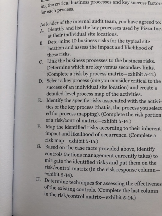 in the critical business processes and key success | Chegg.com