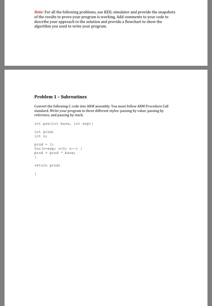Solved Note: For all the following problems, use KEIL | Chegg.com Solved Note: For all the following problems, use KEIL | Chegg.com