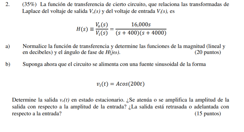 Solved a) Normalize the transfer function and determine the | Chegg.com