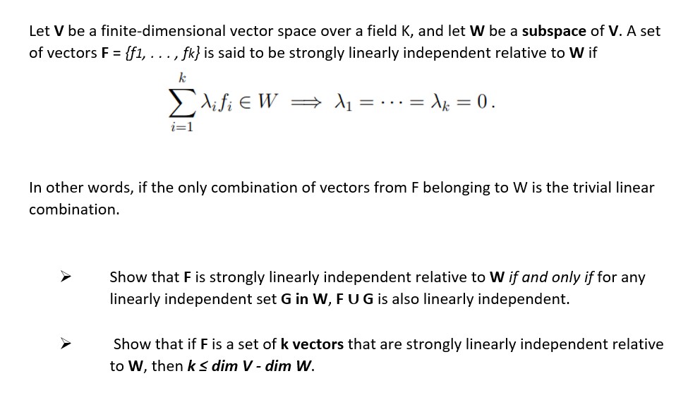 Solved Let V be a finite-dimensional vector space over a | Chegg.com