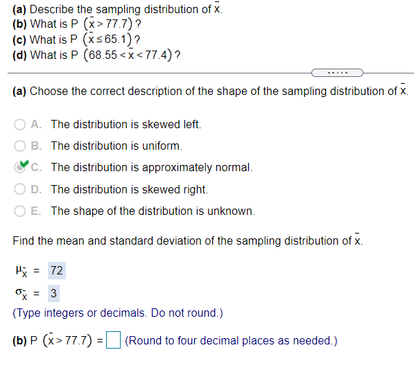 Solved Suppose A Simple Random Sample Of Size N 49 Is Chegg