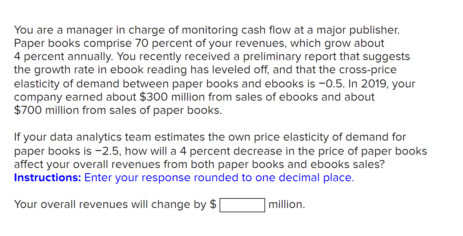 Solved You are a manager in charge of monitoring cash flow | Chegg.com
