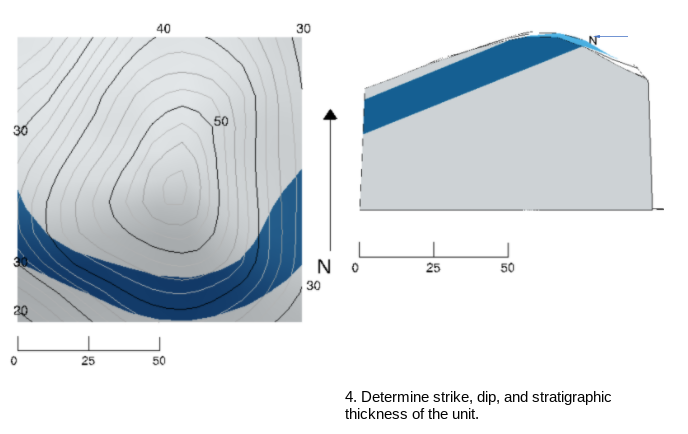 Solved 40 30 50 30 Ν ο 30 25 50 0 25 50 4. Determine strike, | Chegg.com