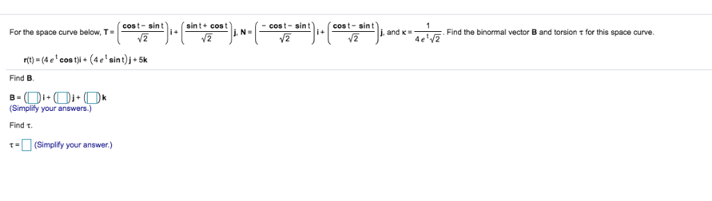 Solved cost- sint sint+cost i + -cost- sint 0 42 cost sint | Chegg.com