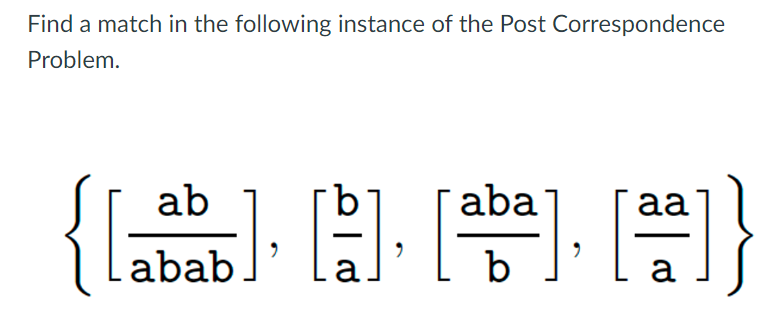 Solved Find a match in the following instance of the Post | Chegg.com
