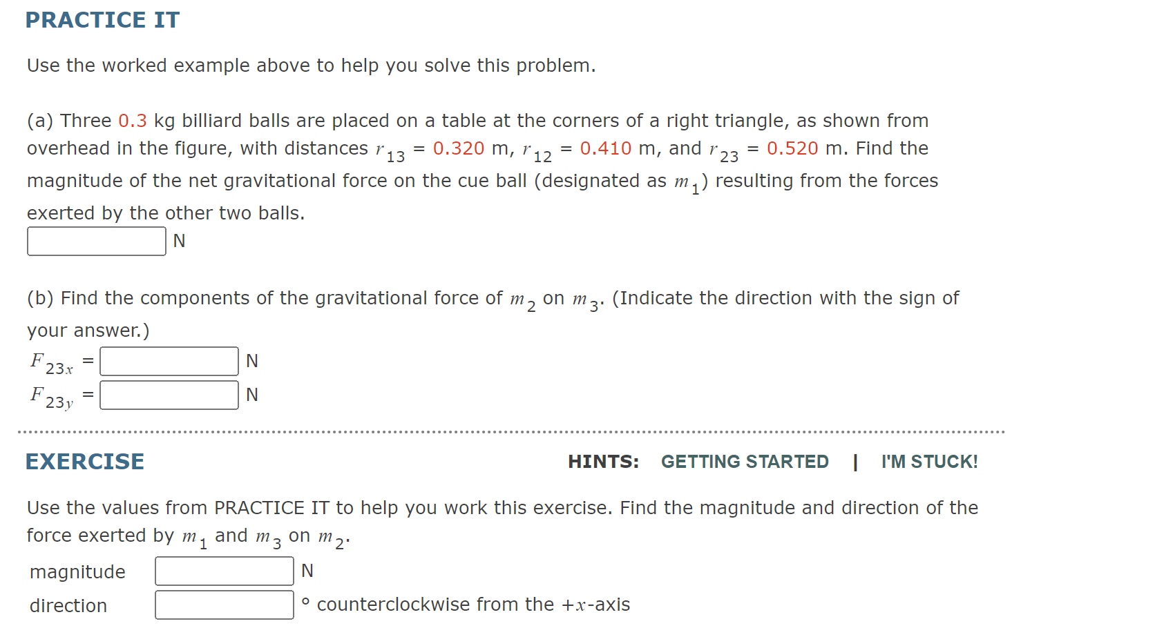 Solved GOAL Use vectors to find the net gravitational force | Chegg.com