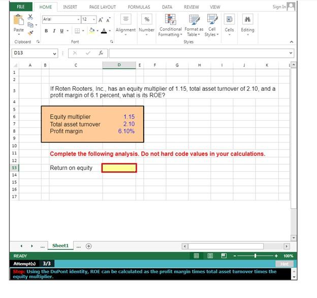 Solved FILE HOME INSERT PAGE LAYOUT FORMULAS DATA REVIEW | Chegg.com