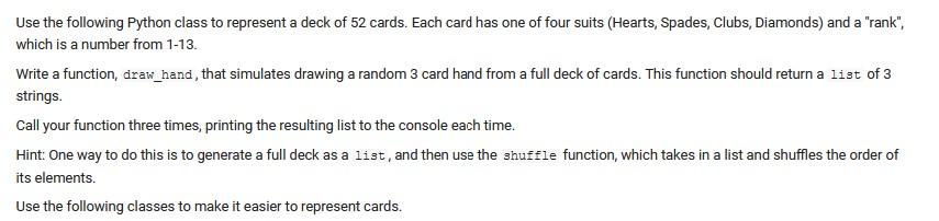 Solved from enum import Enum class Suit(Enum): SPADES = | Chegg.com