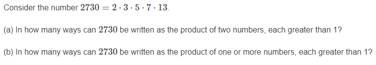 Solved Consider the number 2730 = 2.3.5.7. 13. (a) In how | Chegg.com