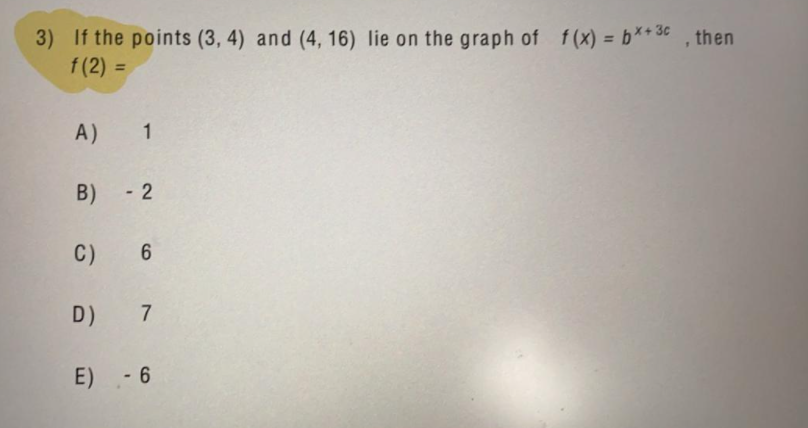 Solved 3) If the points (3,4) and (4, 16) lie on the graph | Chegg.com