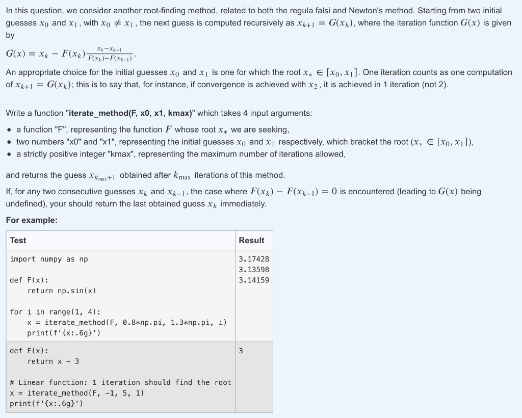 Solved In this question, we consider another root-finding | Chegg.com