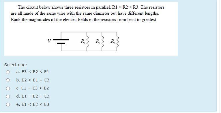 Solved The circuit below shows three resistors in parallel. | Chegg.com