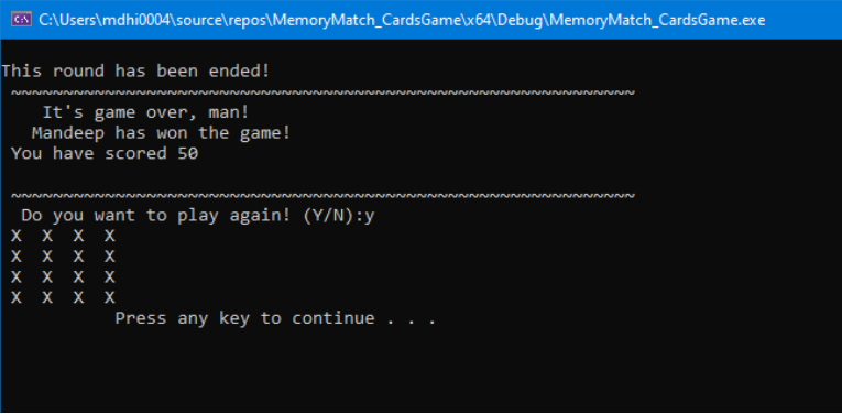 Solved MEMORY MATCH GAME IN C++ I NEED TO CREATE A GAME THAT | Chegg.com