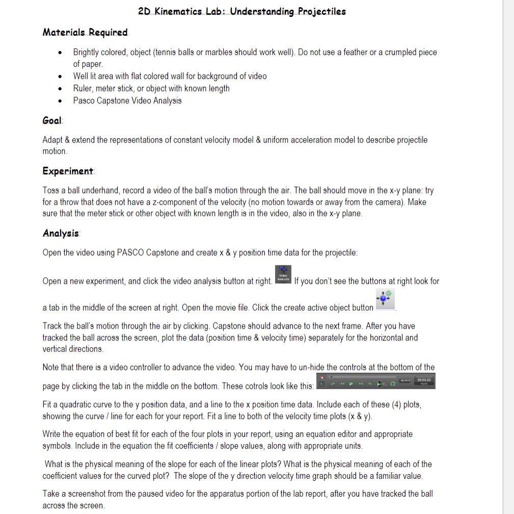 Solved 2D Kinematics Lab: Understanding Projectiles | Chegg.com