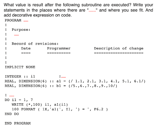 What value is result after the following subroutine | Chegg.com