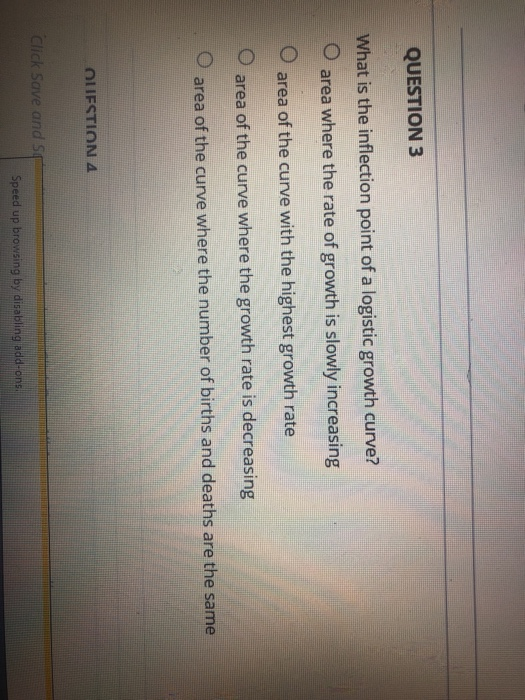 Solved QUESTION 3 What is the inflection point of a logistic | Chegg.com