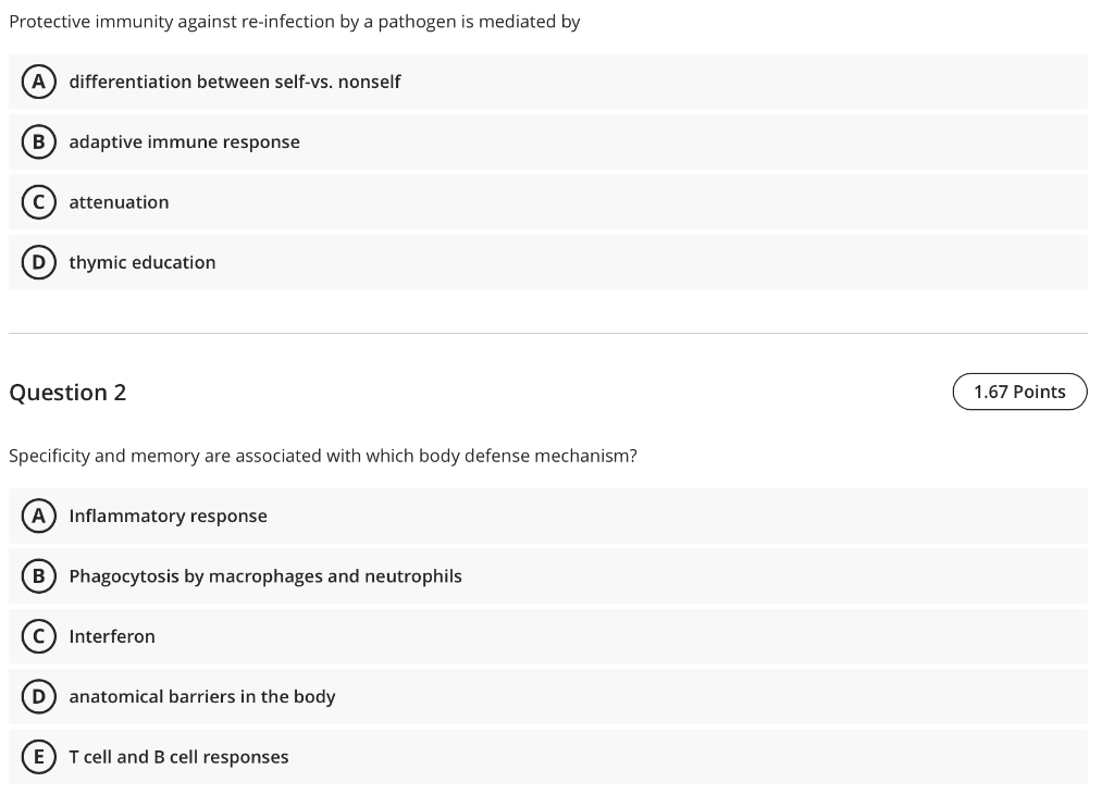 Solved Protective immunity against re-infection by a | Chegg.com