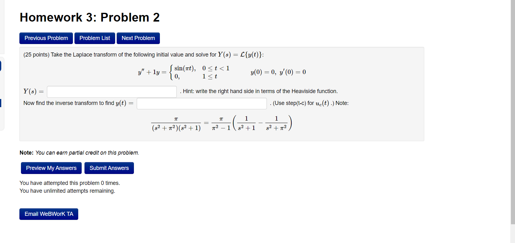 Solved Homework 3: Problem 2 Previous Problem Problem List | Chegg.com
