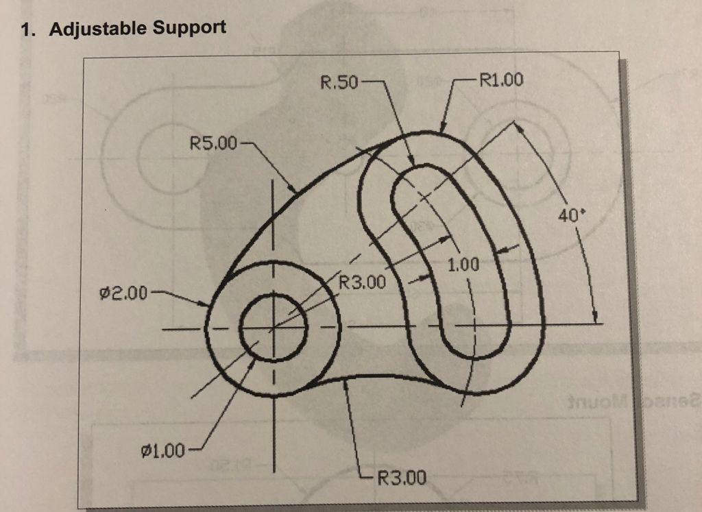 Solved Create the autocad drawing for give fig. Adjustable | Chegg.com