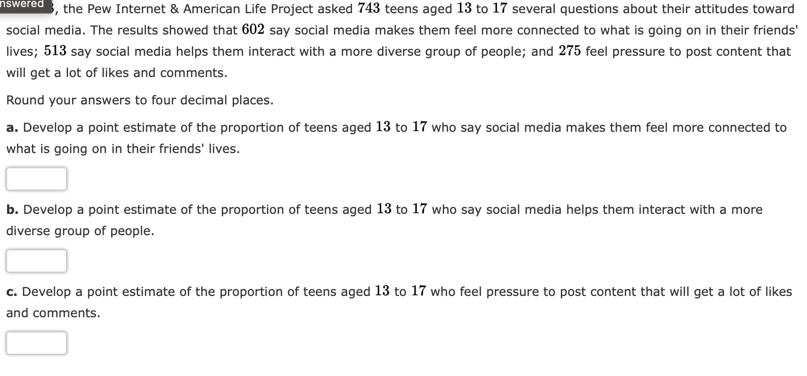 Solved sswered , the Pew Internet \& American Life Project | Chegg.com