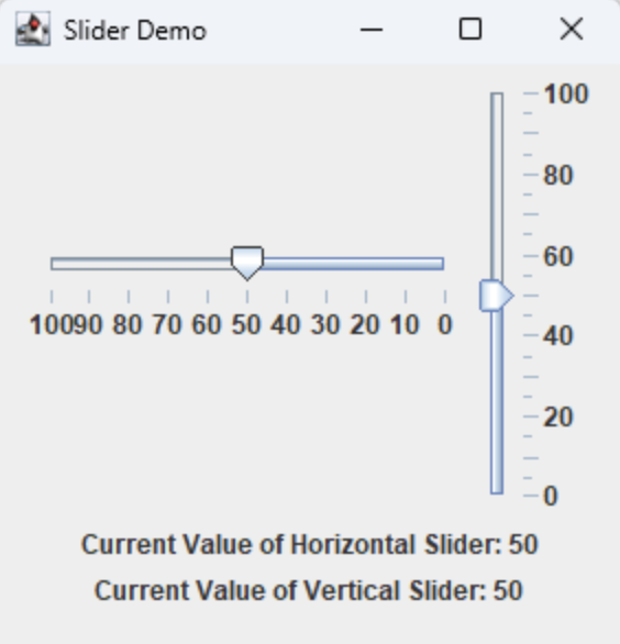 Solved Create a GUI with a horizontal and vertical slider | Chegg.com