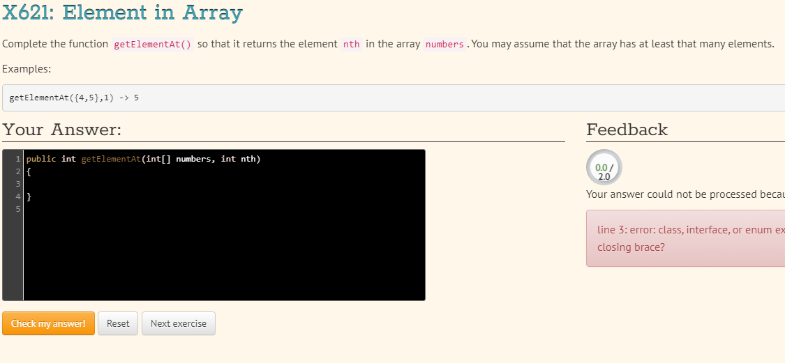Solved X620 Size Of Array Complete The Function 