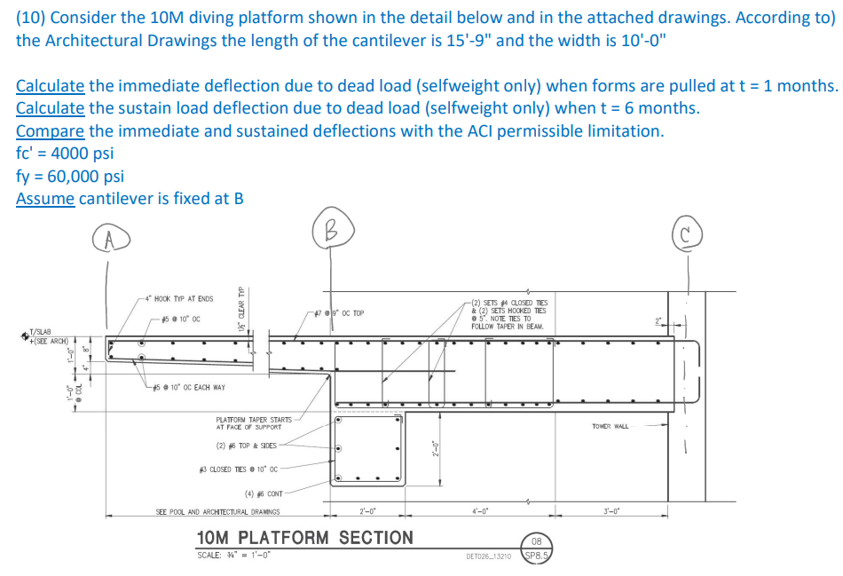 (10) Consider the 10M diving platform shown in the | Chegg.com