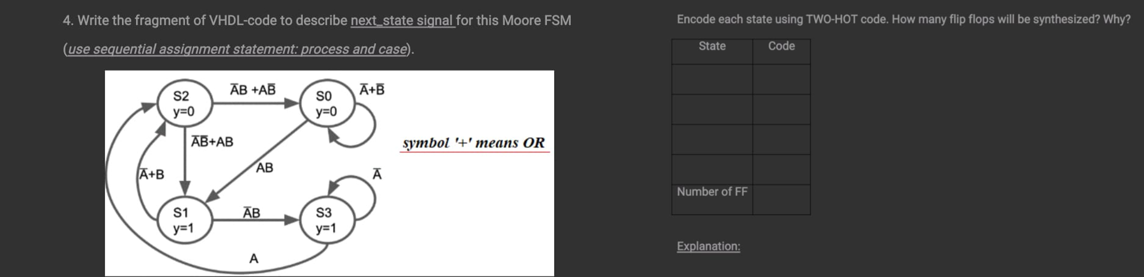 Solved 4. ﻿Write the fragment of VHDL-code to describe | Chegg.com