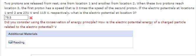 Solved Two protons are released from rest, one from location | Chegg.com