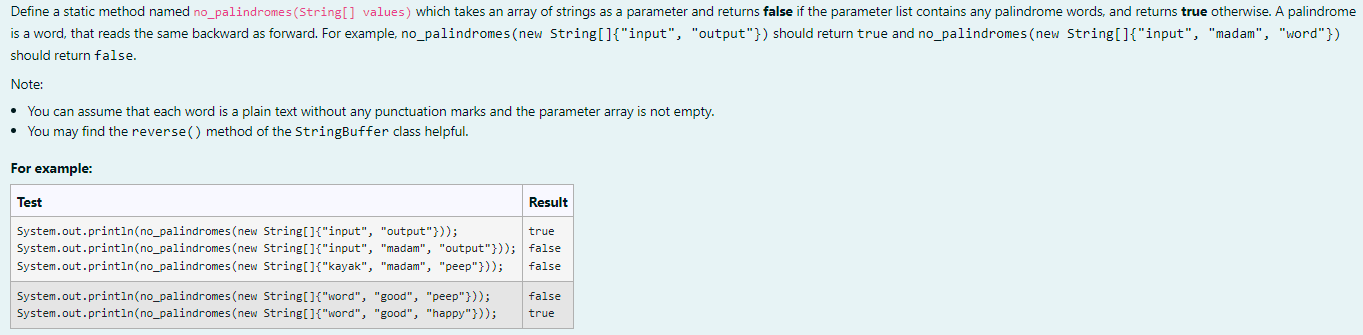 Solved should return false. Note: - You can assume that each | Chegg.com