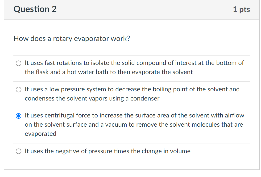 Solved How does a rotary evaporator work? It uses fast | Chegg.com