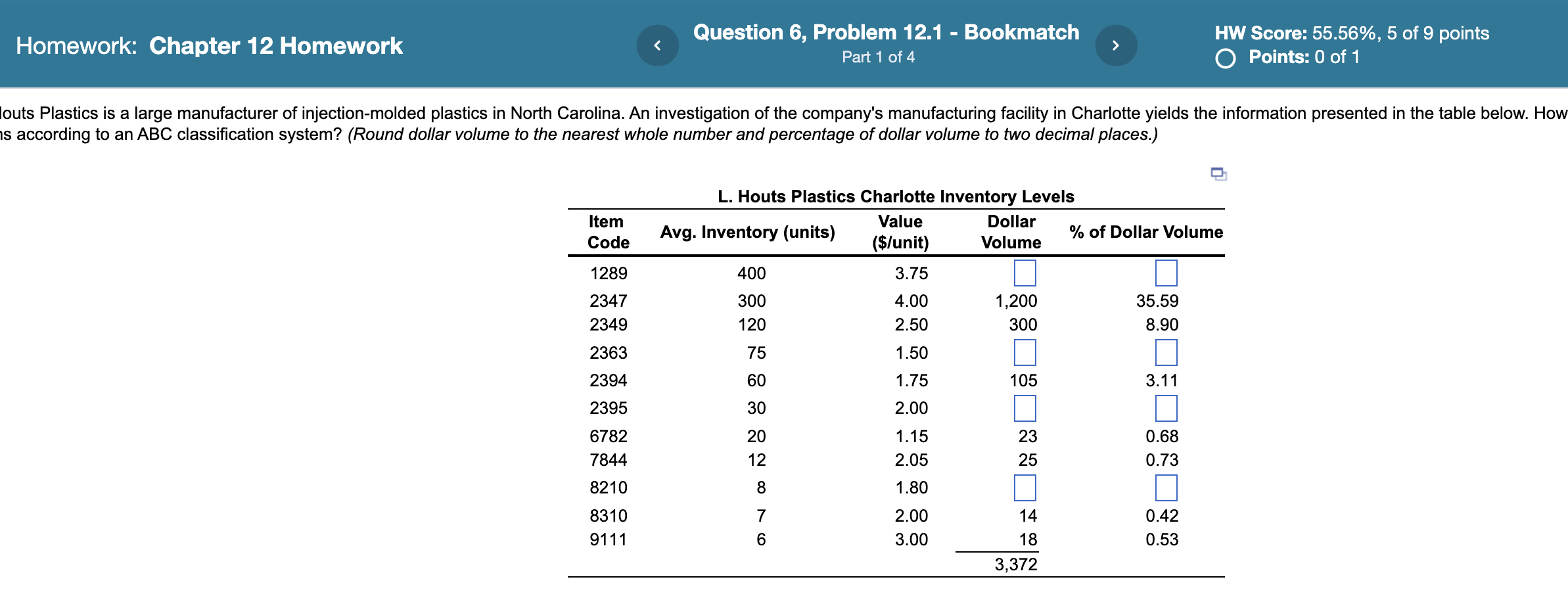Solved Homework: Chapter 12 Homework Question 6, Problem | Chegg.com