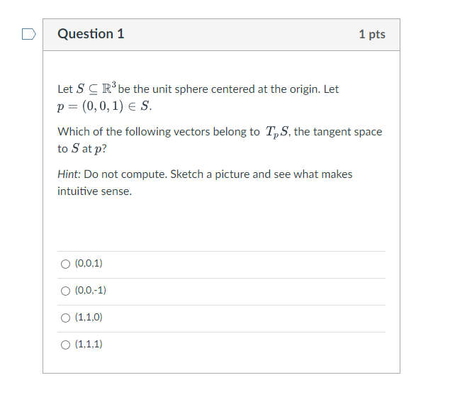 Solved Let S⊆R3 be the unit sphere centered at the origin. | Chegg.com