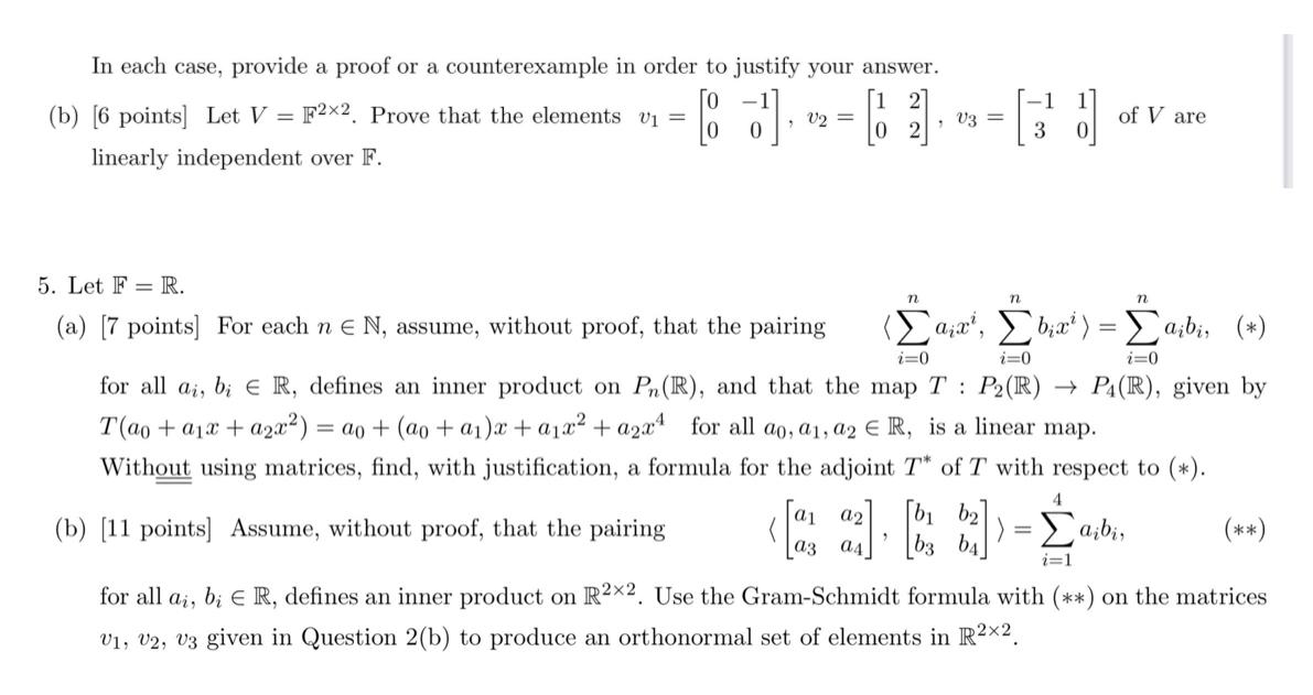 Solved In each case, provide a proof or a counterexample in | Chegg.com