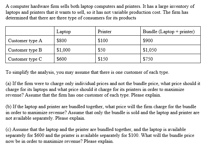Solved A computer hardware firm sells both laptop computers | Chegg.com