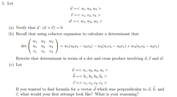 Solved 5. Let u= | Chegg.com