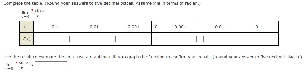 Solved Complete The Table Round Your Answers To Five