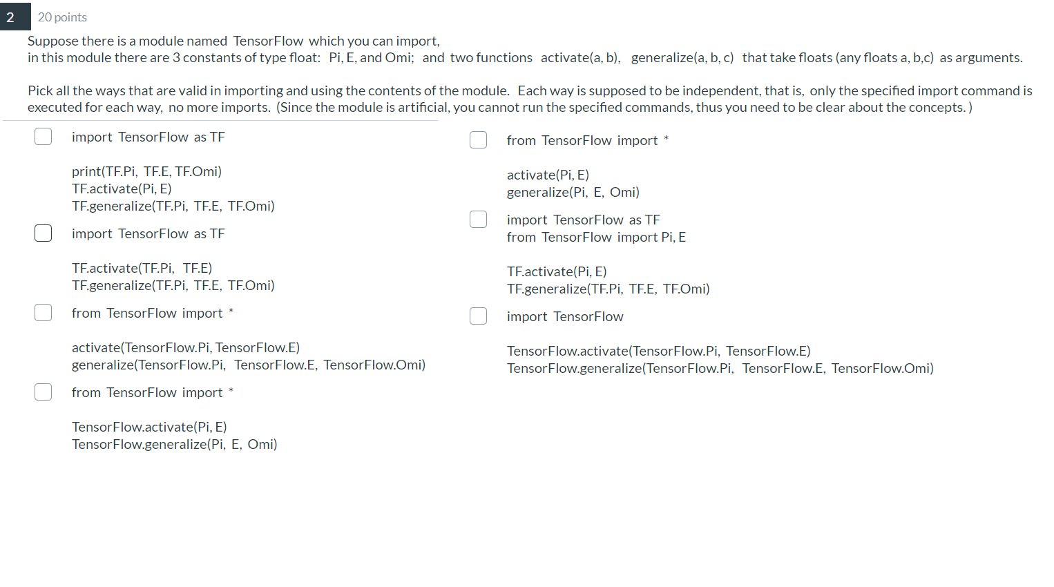 Solved 2 20 points Suppose there is a module named | Chegg.com